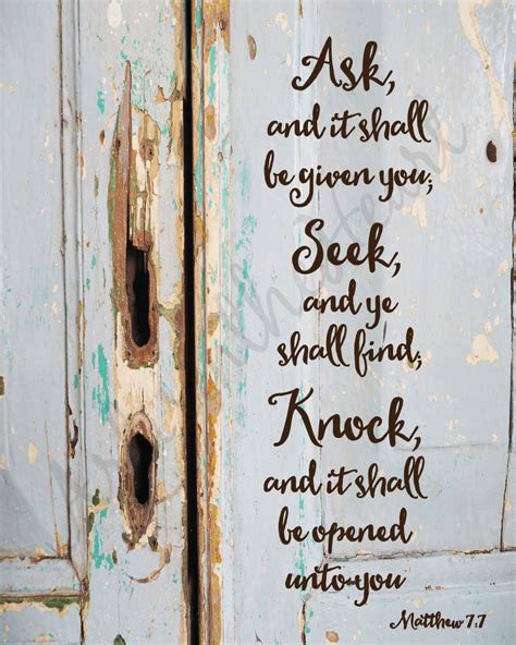 Ask And It Shall Be Given Print Matthew 77 Scripture Art