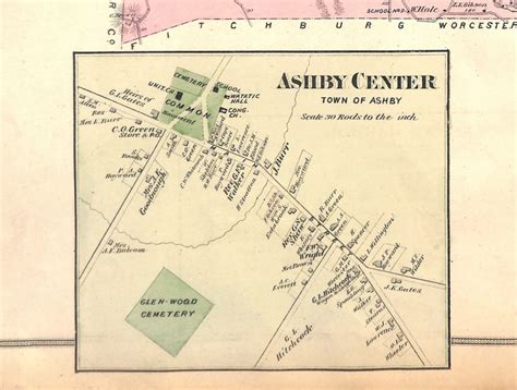 Ashby Middlesex County Massachusetts Ma Map 1875
