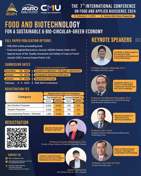 ข่าวสาร งานประชุมวิชาการระดับนานาชาติ The 7th International Conference On Food And Applied