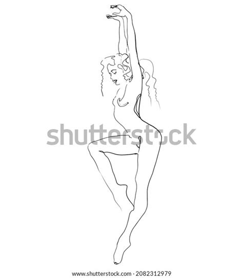 Line Art Minimalist Illustration Naked Dancing Stock Vector Royalty Free Shutterstock