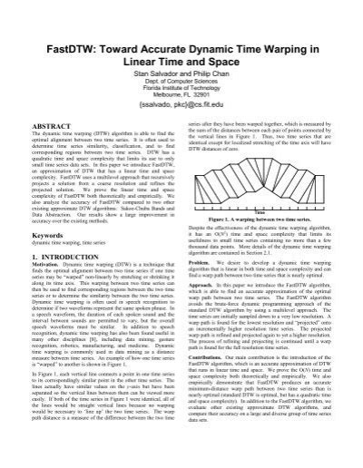 Fastdtw Toward Accurate Dynamic Time Warping In Linear Time