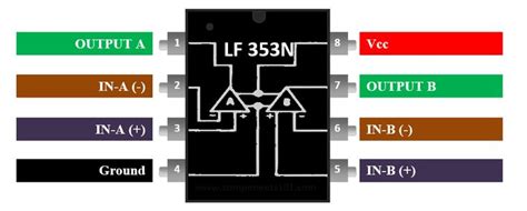 LF353N Pinout Electronic Circuit Projects Digital Circuit Electronics Circuit