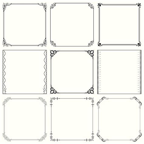 Marcos Decorativos Vectoriales Set 37 Vector Premium