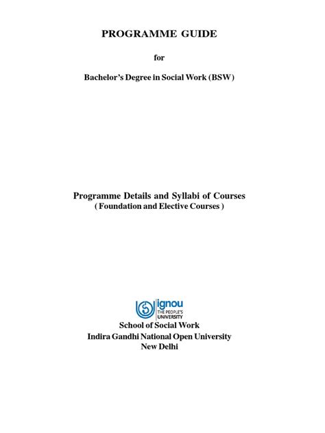 Programm Guide Bsw English Pdf Pdf Languages Of India Bachelors