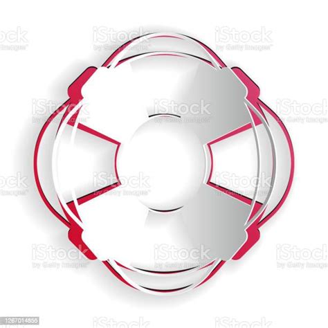 剪紙 Lifebuoy 圖示隔離在白色背景上生命帶符號紙藝術風格向量向量圖形及更多一個物體圖片 一個物體 保安 保安員 Istock