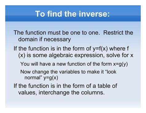 Inverse Functions Ppt