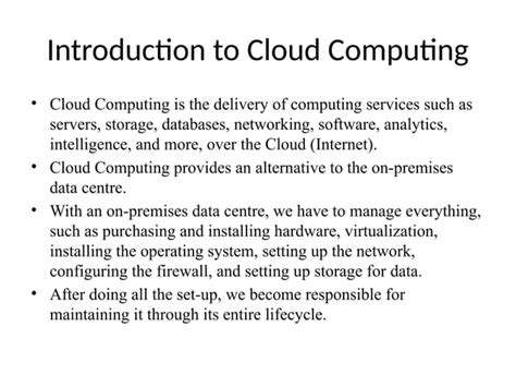 INTRODUCTION TO CLOUD COMPUTING Pptx