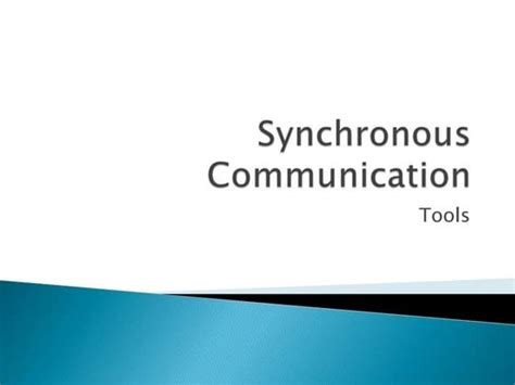 Synchronous And Asynchronous Tools1 Pptx