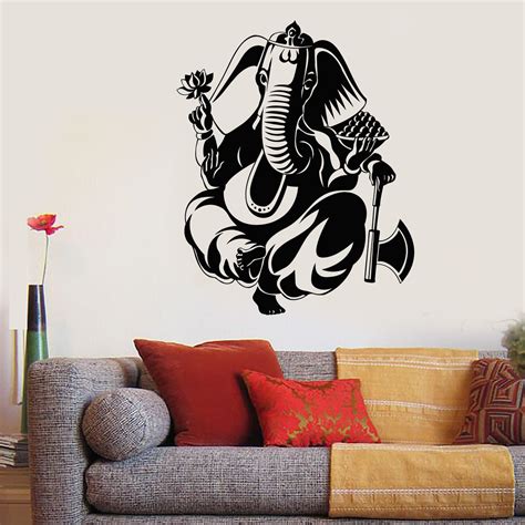 Vinyl Wall Decal Ganesha Hinduism Elephant God Hindu Religion Stickers