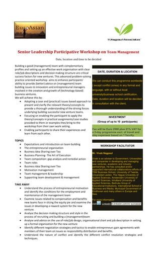 Business Planning Team Management Workshop Pdf