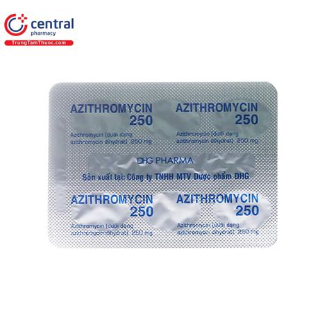 [chÍnh HÃng] Thuốc Azithromycin 250mg Dhg Điều Trị Nhiễm Khuẩn