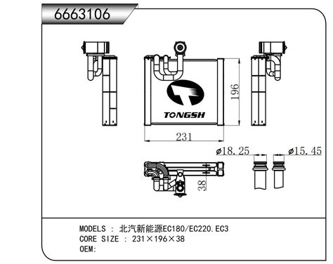For Baic New Energy Ec180ec220ec3 Evaporator Tongshi