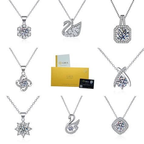 [with Gra Certificate]s925 Silver Moissanite Pendant Elegant White