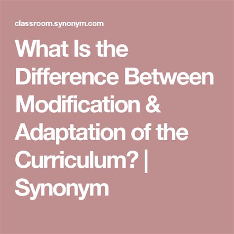 What Is The Difference Between Modification And Adaptation Of The