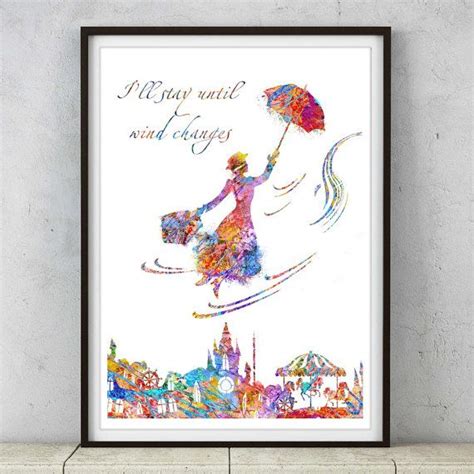 Mary Poppins Art Print Poster Colorful Design Posters Art Prints Art