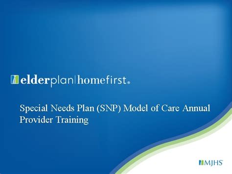 Special Needs Plan Snp Model Of Care Annual