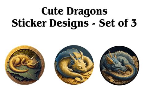 Cute Dragon Sticker Designs Graphic By Alavays · Creative Fabrica