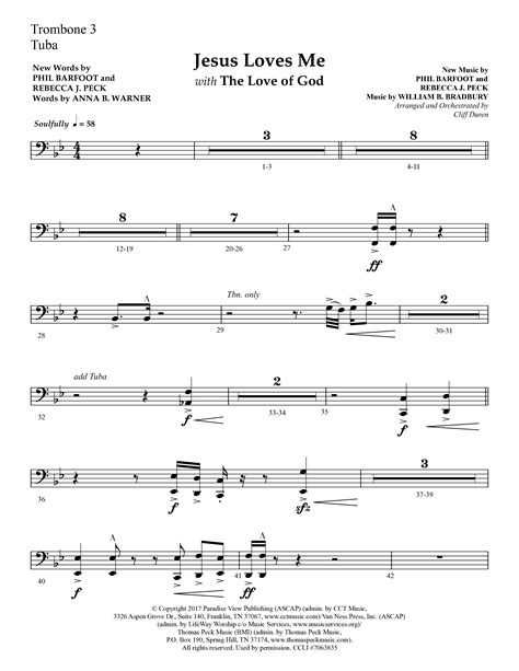 Jesus Loves Me With The Love Of God Choral Anthem Satb Trombonetuba