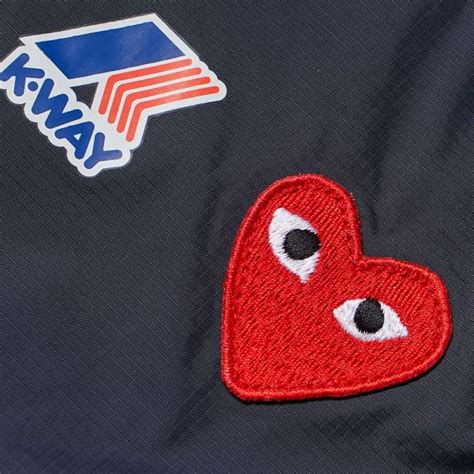 Comme Des Garcons Play X K Way Full Zip Packable Jacket Navy END KR
