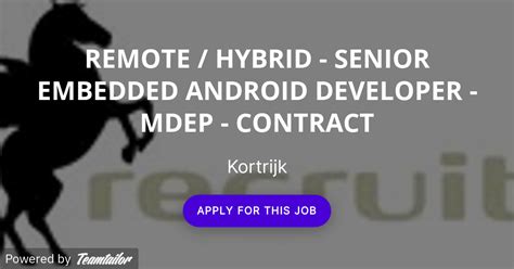 Remote Hybrid Senior Embedded Android Developer Mdep Contract