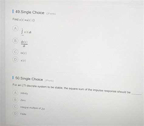 Solved 49 Single Choice 2Points Find X T U T A Chegg