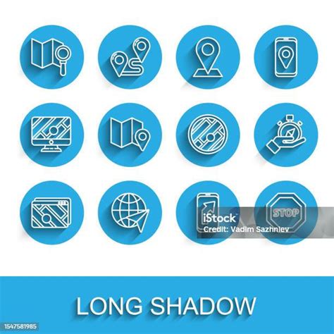 도시지도 내비게이션 비행 비행기가있는 지구본 검색 위치 도시 정지 표지판 접힌 마커 나침반 및 아이콘의 라인 인포 그래픽을 설정합니다 벡터 0명에 대한 스톡 벡터 아트 및