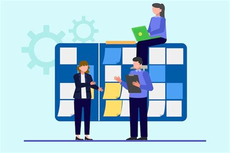 premium vector project management concept colored flat vector