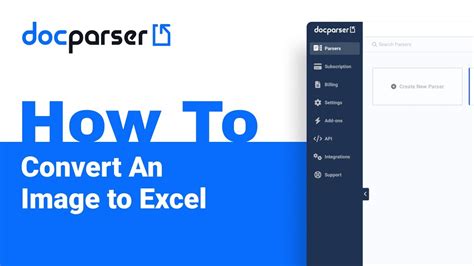 Docparser Academy How To Convert An Image To Excel Youtube