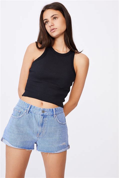 Mid Rise Denim Short Vibrant Blue Factorie Shorts