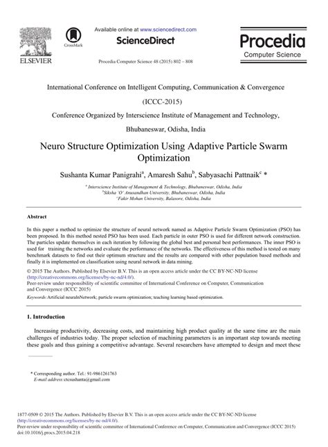 Pdf Structure Optimization Using Adaptive Particle Swarm Optimization