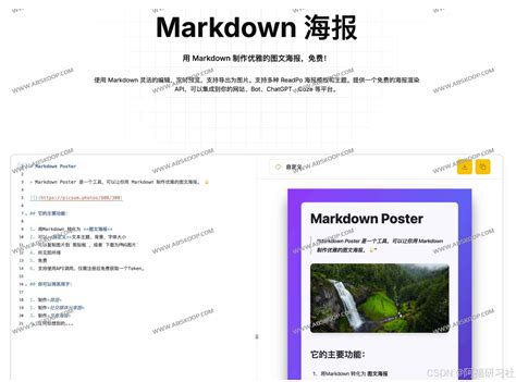 Markdown Poster 免费markdown转图片工具｜优雅图文海报制作与社交媒体分享 Csdn博客