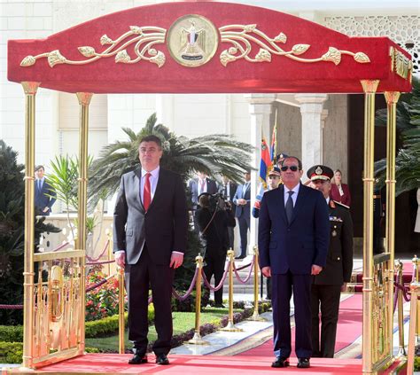 الرئاسة مباحاثات الرئيس السيسي ونظيره الكرواتي اتسمت بالتقارب فى وجهات