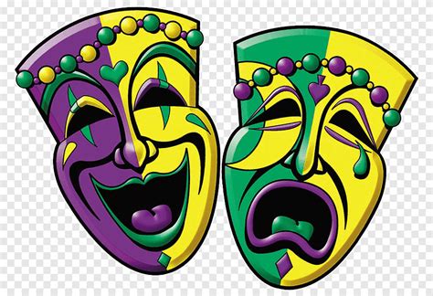 Mardi Gras Happy Sad Masks Clip Art