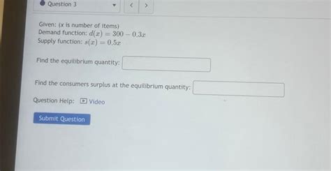 solved given x is number of items demand function