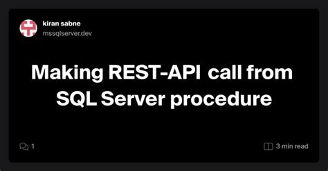 Aharon Saacks On Linkedin Rest Api Call From Sql Server Inside
