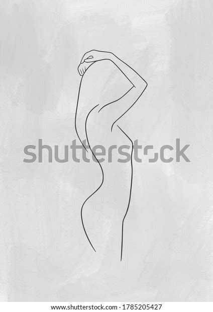 Abstract Illustration Poster Female Body Contour Stock Illustration