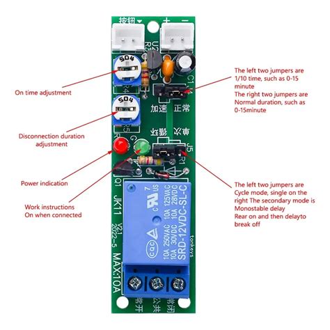 JK11 Adjustable Cycle Timer Delay On Off Switch DC 5V 24V