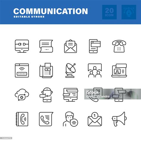 통신 회선 아이콘 세트 편집 가능한 스트로크 픽셀 완벽한 0명에 대한 스톡 벡터 아트 및 기타 이미지 0명 개념 경영자 Istock