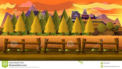 Farm Game Background 2d Application Design Tileable Horizontally Size 1024x512 Ready For