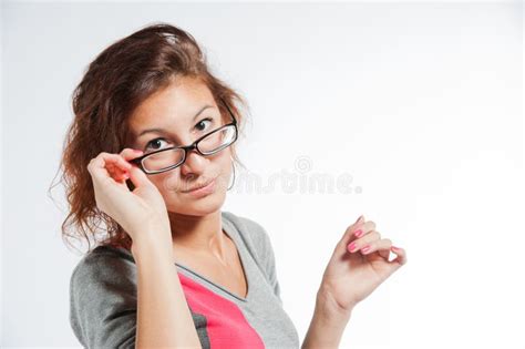 Smiling Girl With Glasses Stock Image Image Of Beautiful 27560671