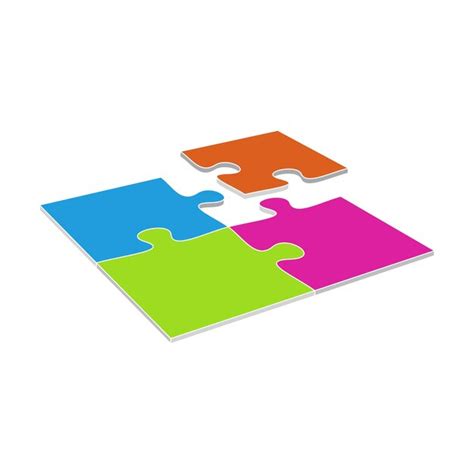 Premium Vector Colorful Jigsaw Puzzle Four Pieces