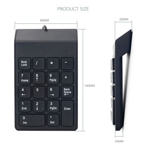Kemile Wired Mini Usb Numeric Keypad Numpad 18 Key Grandado