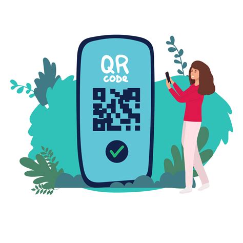 Banner Landidng Page QR Code Scanning Icon In Smartphone Hand Holding