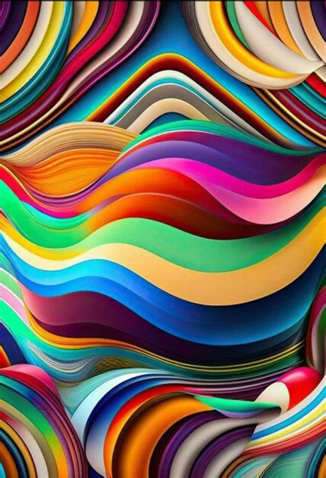 Colorful Abstract Wavy Lines Wallpaper