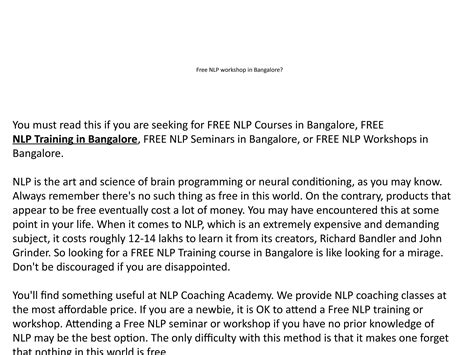 nlp training in bangalore by freenlp issuu