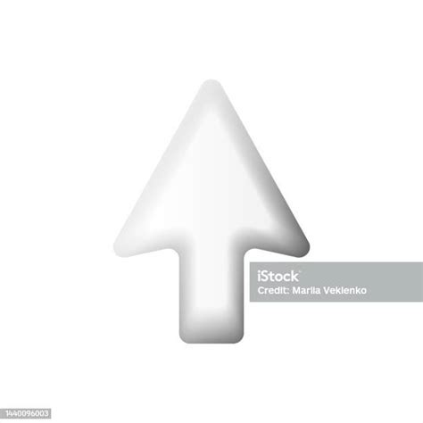 white volumetric web arrow simple mouse cursor for website pointer
