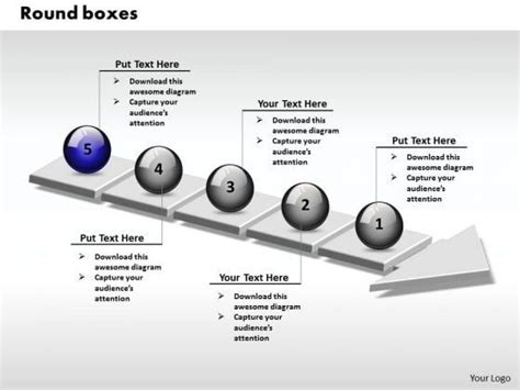 ppt 3d interconnected round link text boxes powerpoint 2007 arrows 5