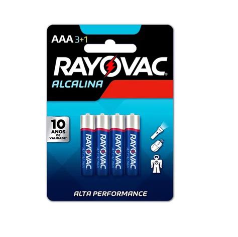 Pilha Alcalina Aaa Rayovac Lr Cartela Unidades Eletrope As Comercial Eletr Nica Ltda