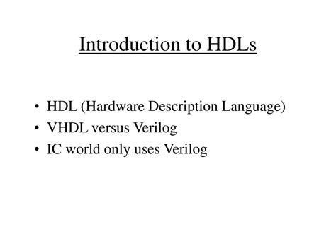 Ppt Introduction To Hdls Powerpoint Presentation Free Download Id