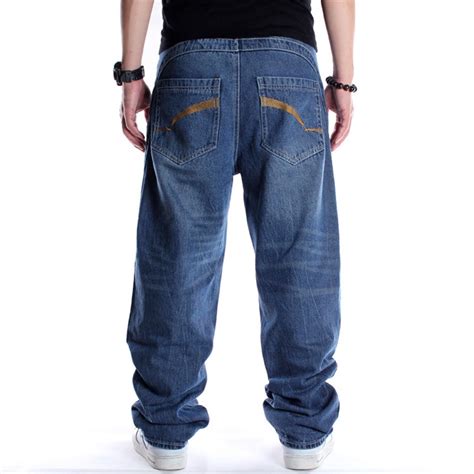 Jeans Men Mens Hip Hop Jeans Mens Trendy Loose Embroidered Trousers